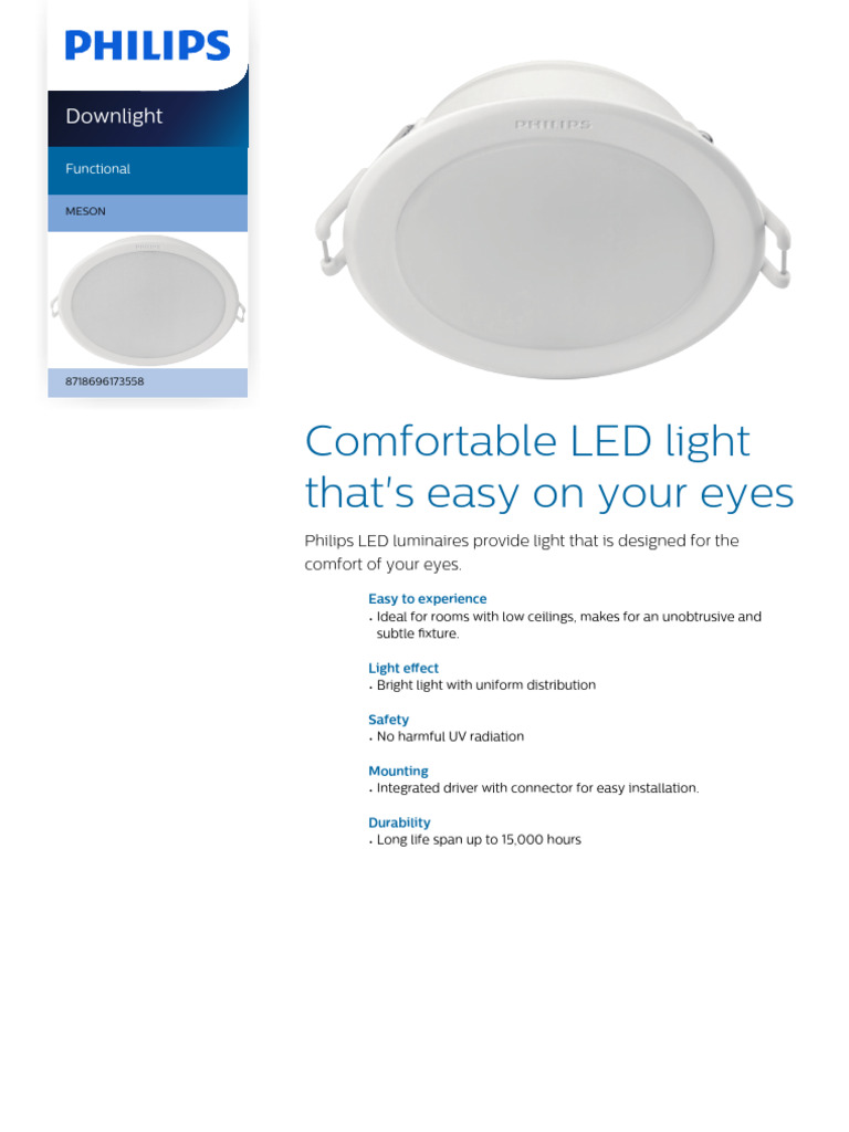 Philips 24W LED Downlight for Low Ceilings | PDF