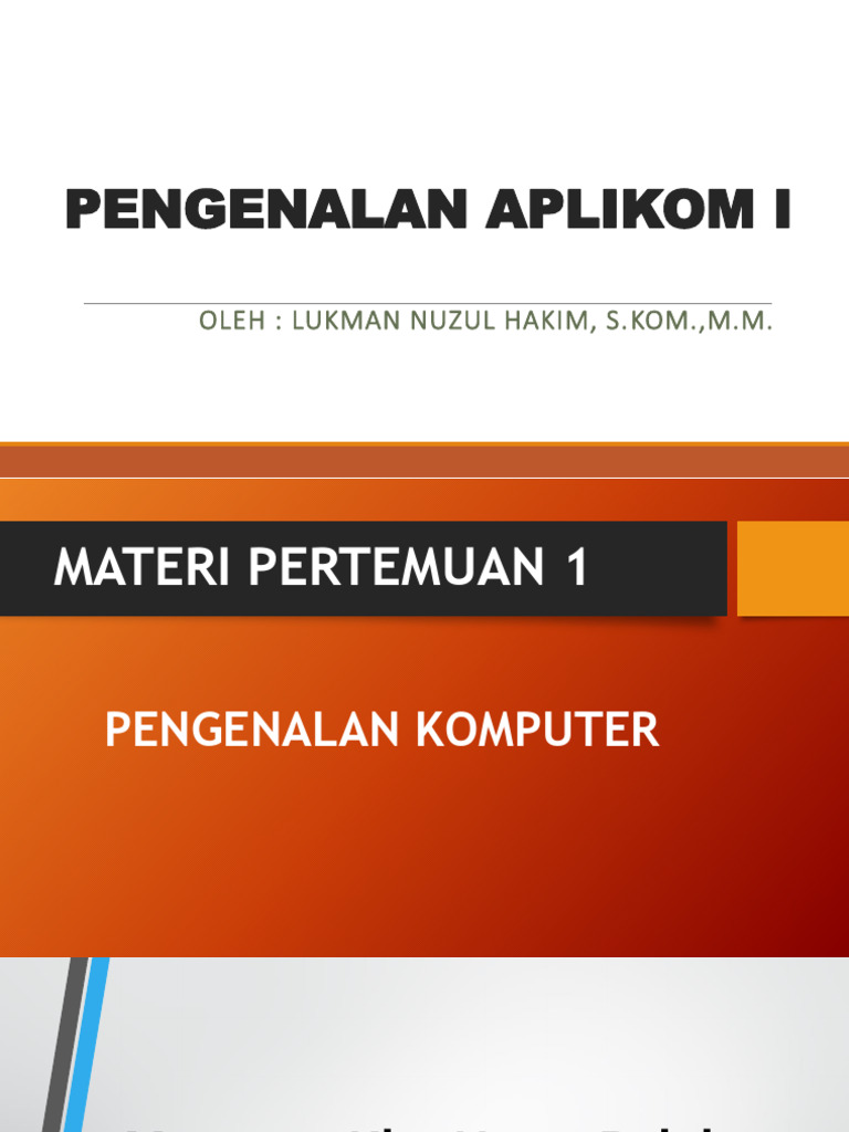 Pengenalan Komputer dan Perkembangannya | PDF