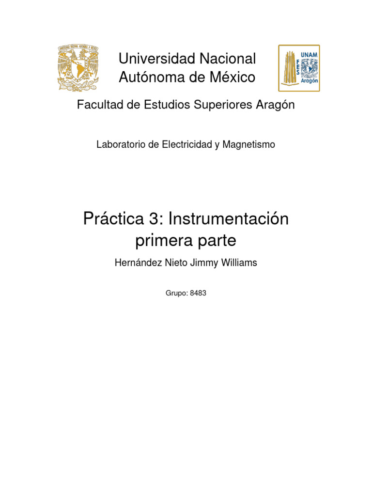 Practica III Instrumentación | PDF | Corriente eléctrica | voltaje