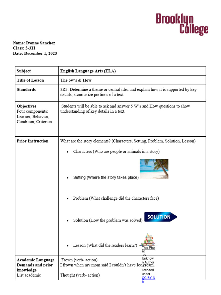 Lessonplan-Final 2 Ivonne Sanchez | PDF | Behavior Modification | Human Communication