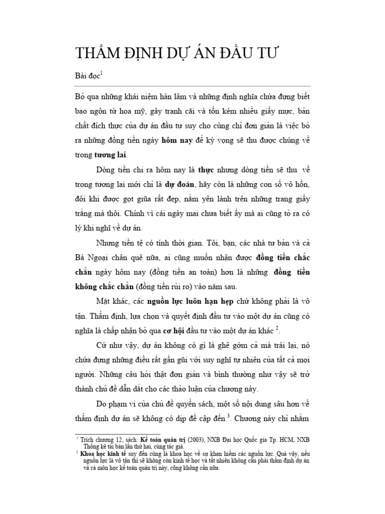 Bai Giang Tham Dinh Du An Dau Tupdf762 | PDF