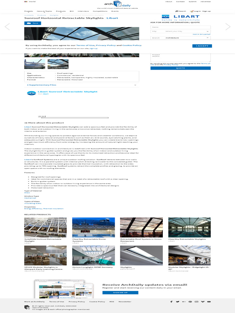 Sunroof Horizontal Retractable Skylights From Libart | PDF | Roof ...