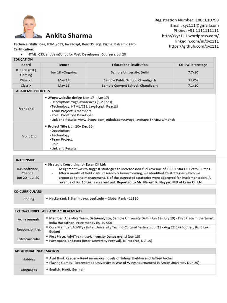 Ankita Sharma VIT Bhopal CSE | Download Free PDF | World Wide Web | Internet & Web