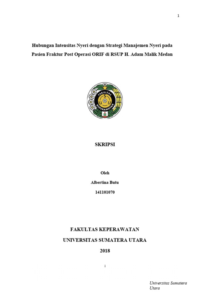 Hubungan Intensitas Nyeri Dengan Strategi Manajemen Nyeri Pada Pasien ...