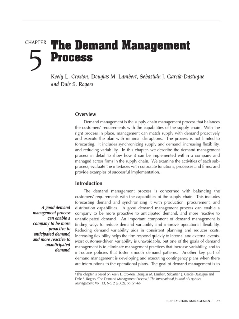 The Demand Management Process | PDF | Supply Chain | Demand