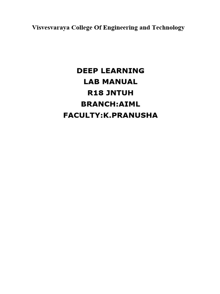 Deep Learning Lab Manual | PDF | Deep Learning | Image Segmentation Deep Learning Lab Manual | PDF | Deep Learning | Image Segmentation
