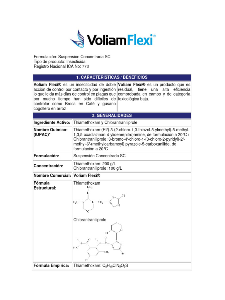 Voliam Flexi Ficha Tecnica 11oct2021 | PDF | Agricultura | Agua