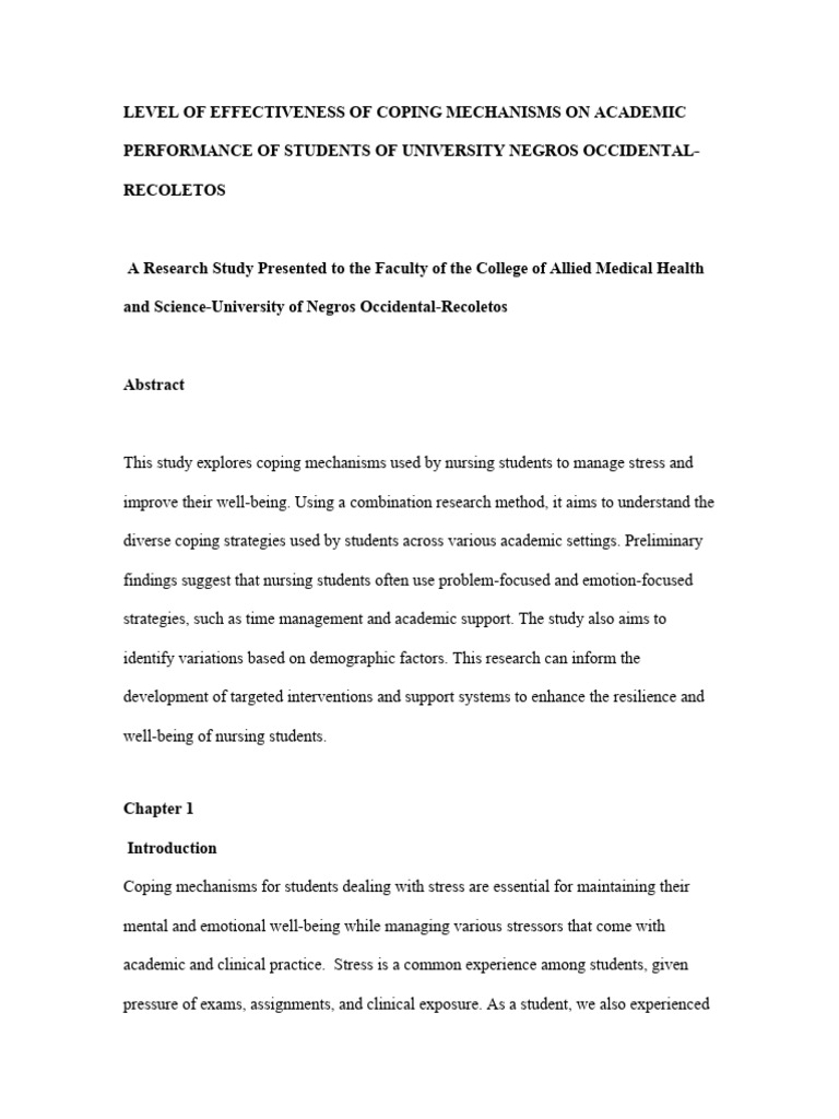 Research N32-D Chapter 1 | PDF | Stress (Biology) | Nursing