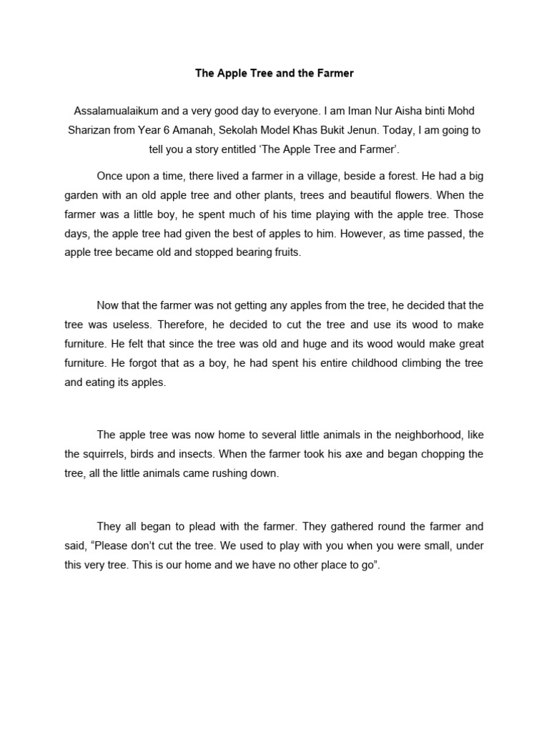 The Apple Tree and The Farmer | PDF | Trees