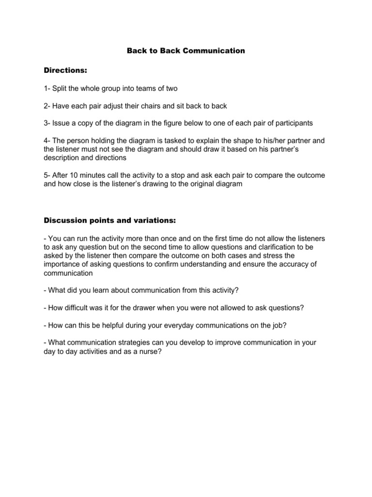 Team Building Activities - Back To Back Communication | PDF ...