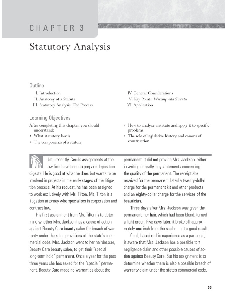 Chap3 - Legal Analysis and Writing | PDF | Statutory Interpretation | Sales