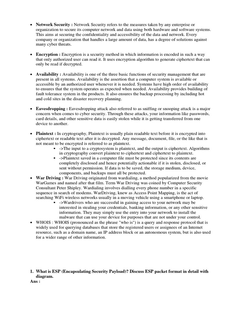NS - Imp Answer | PDF