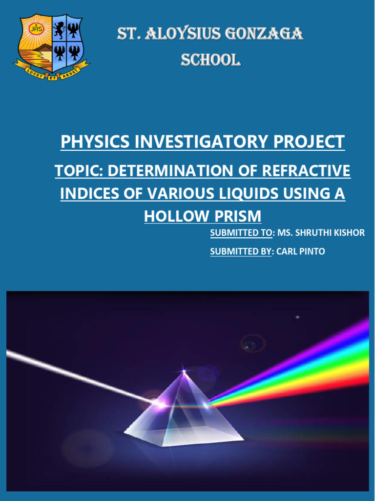 Investigative Project (Final) | PDF | Refractive Index | Optics