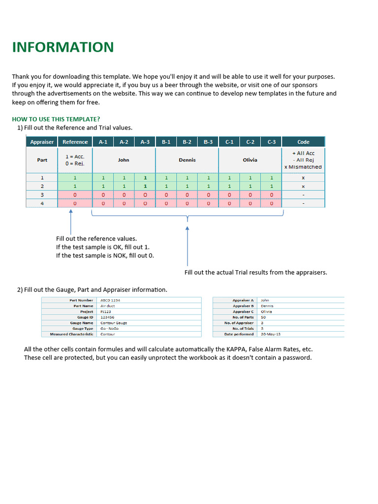 MSA Attribute Kappa 01 | PDF
