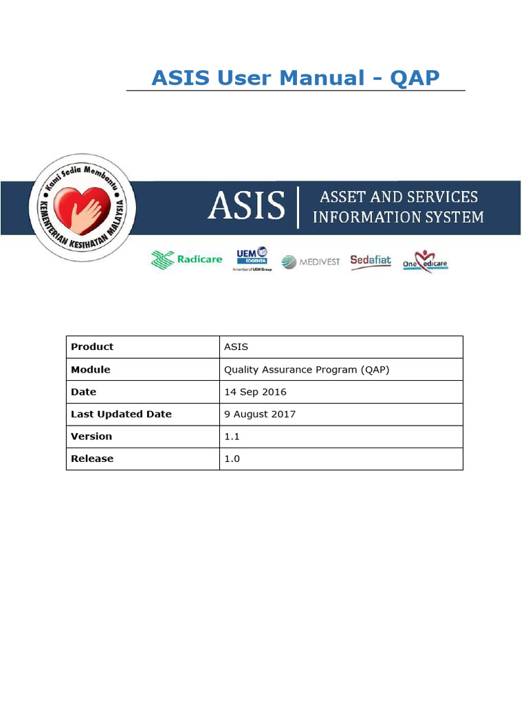 ASIS - User - Manual - QAP - V 1.1 | PDF