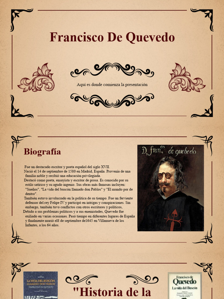 Biografía de Francisco de Quevedo | PDF