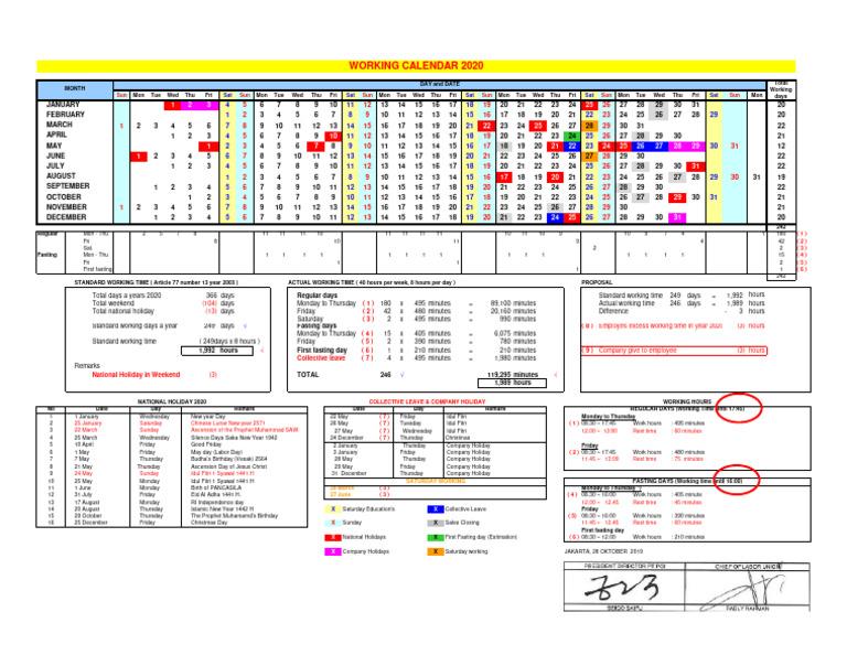 Working Calendar 2020 Revised | PDF | Workweek And Weekend | Traditions