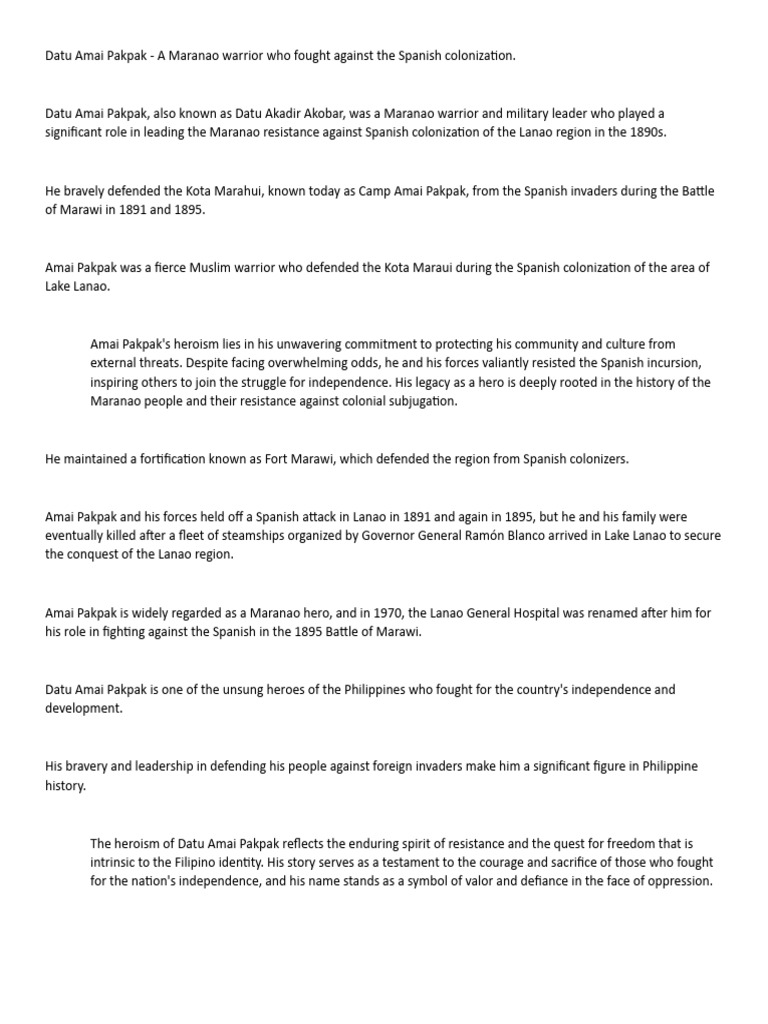 Datu Amai Pakpak | PDF