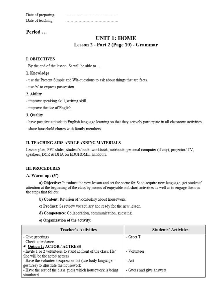 Unit 1 - Lesson 2 - Part 2 - Grammar | Download Free PDF | Question | Grammar
