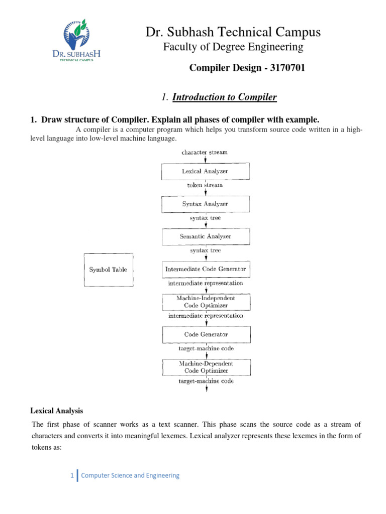 CD DSTC Notes | PDF | Parsing | Compiler
