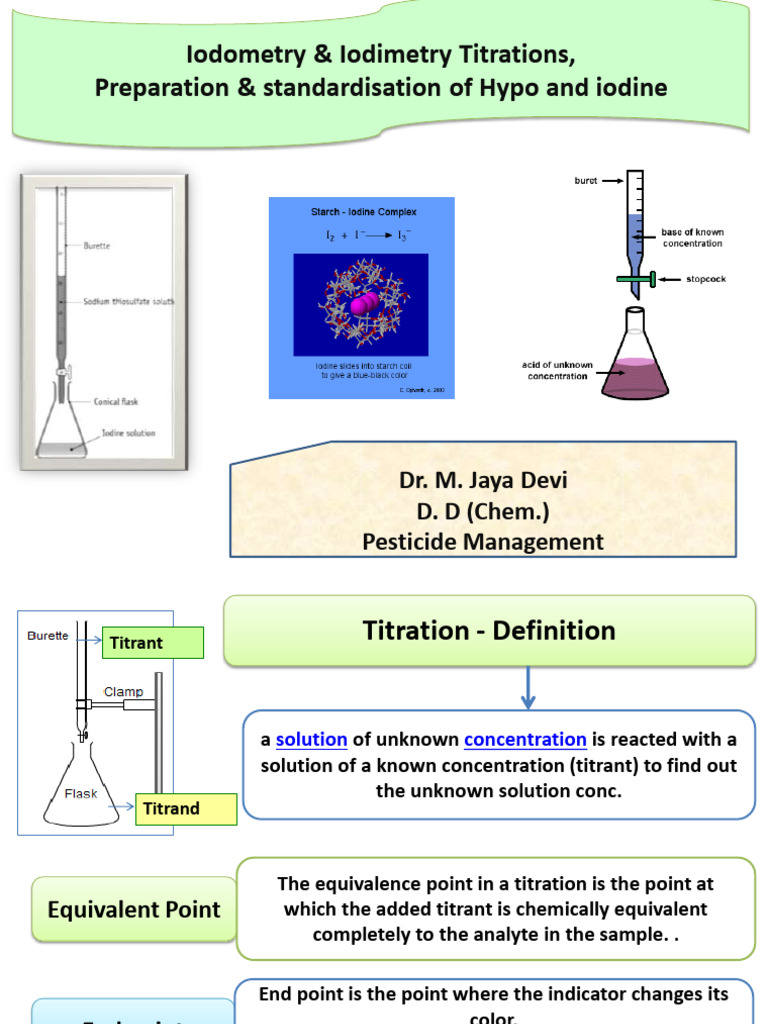 Iodometric and Iodimetric Titrations | PDF | Titration | Chemistry