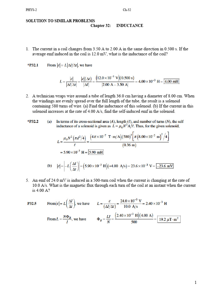 UP2 HW CH 32 S Inductance | PDF | Inductor | Inductance