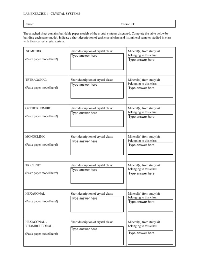 Lab Exercise 1 | PDF | Crystal | Crystallography
