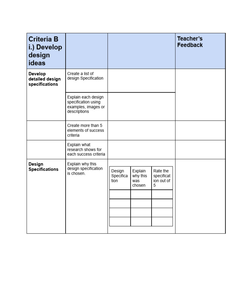 Criteria B | PDF | Design | Cognitive Science