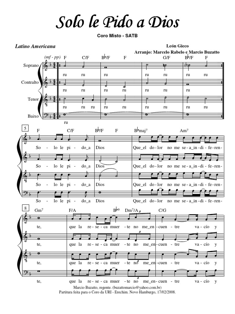 Solo+le+Pido+a+Dios | Musique vocale | Éléments de la musique Solo+le+Pido+a+Dios | Musique vocale | Éléments de la musique
