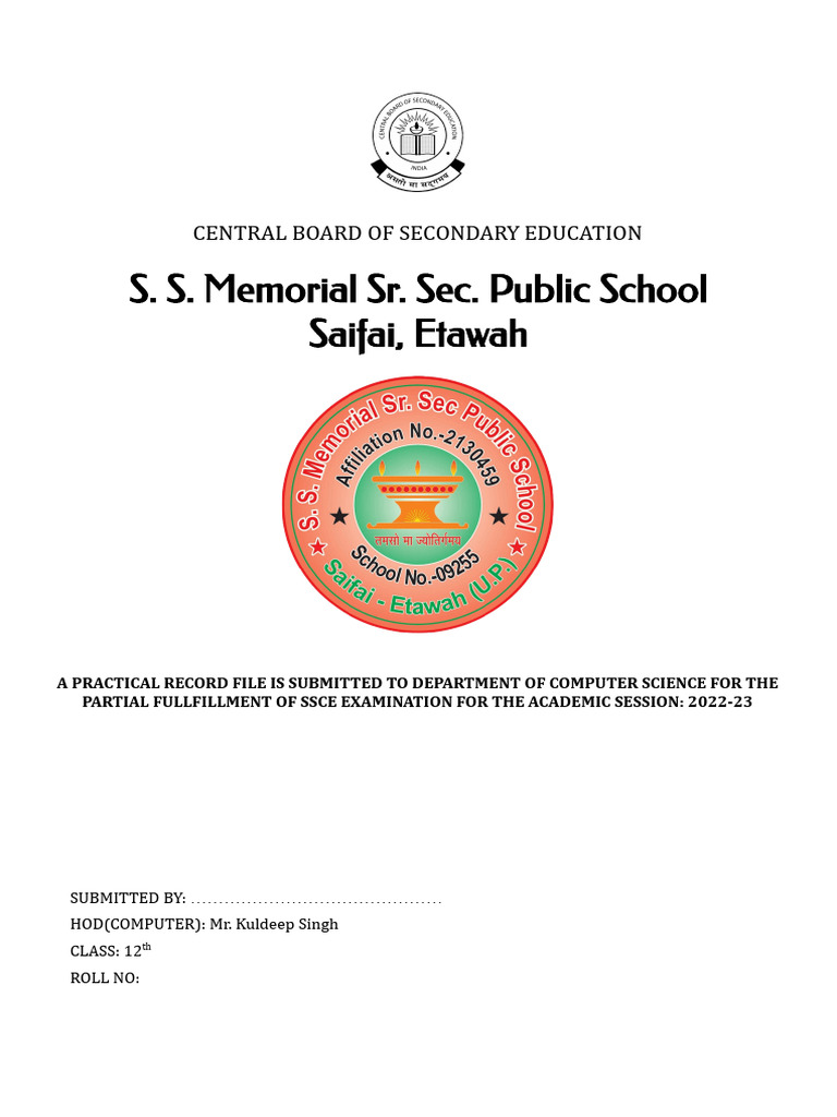 Gupta Ji Cs File Class 12 | PDF | Comma Separated Values | Databases