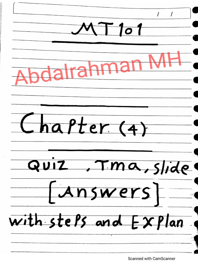 MT101 Chapter 4, Quiz+Tma+Slide | PDF