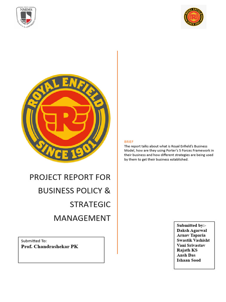 BPSM - Royal Enfield Report 2 | PDF | Motorcycle | Brand