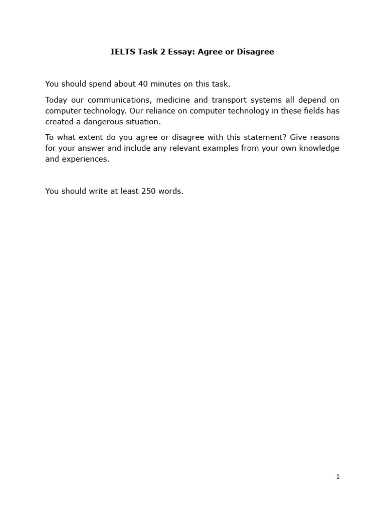 IELTS Task 2 Essay - Agree or Disagree | PDF | Computer Security | Security