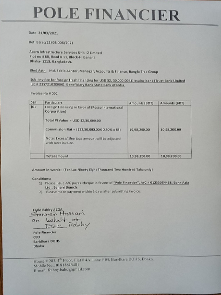 Bangla Trac Invoice Scan | PDF