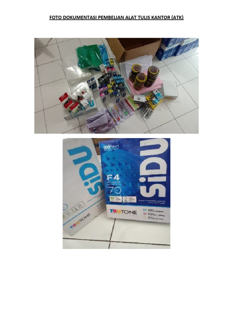 Foto Dokumentasi Pembelian Alat Tulis Kantor (Atk) | PDF