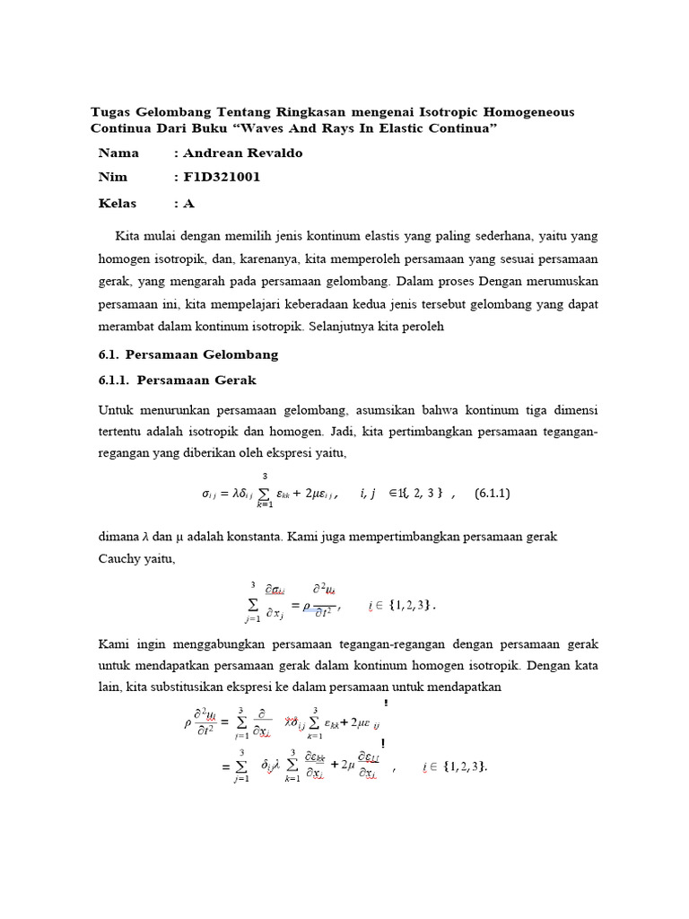 Tugasd Gelombang Kal Mau Kumpl | PDF