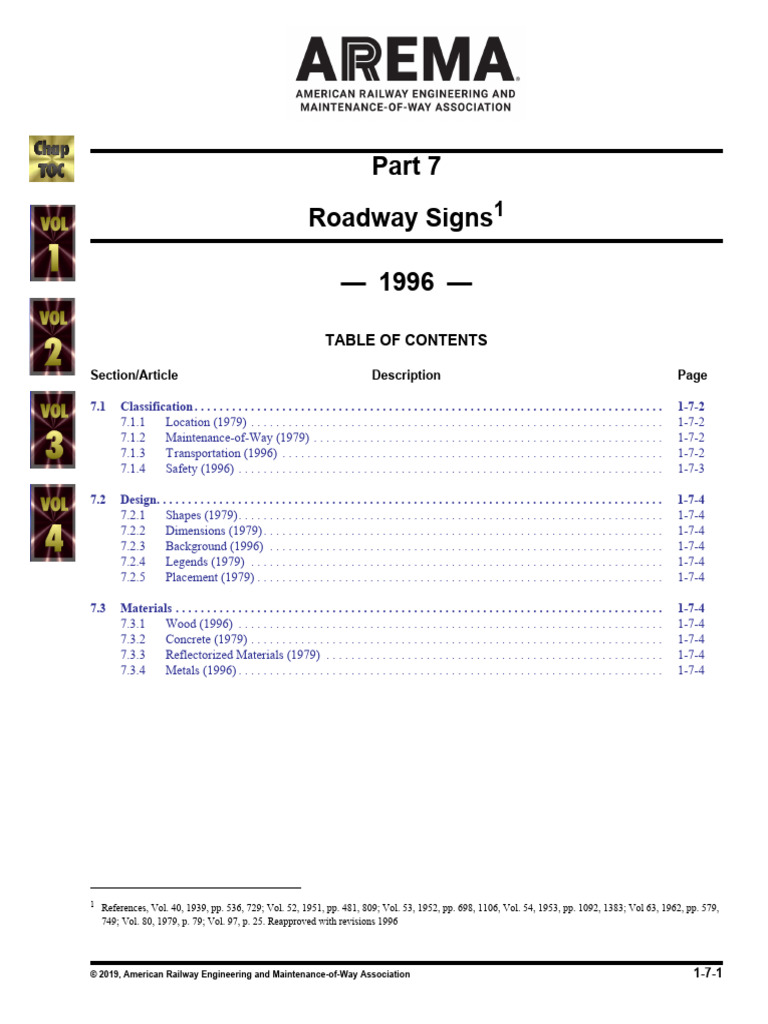 Roadway Signs - 1996 - : Section/Article Description | PDF | Rail Transport | Traffic
