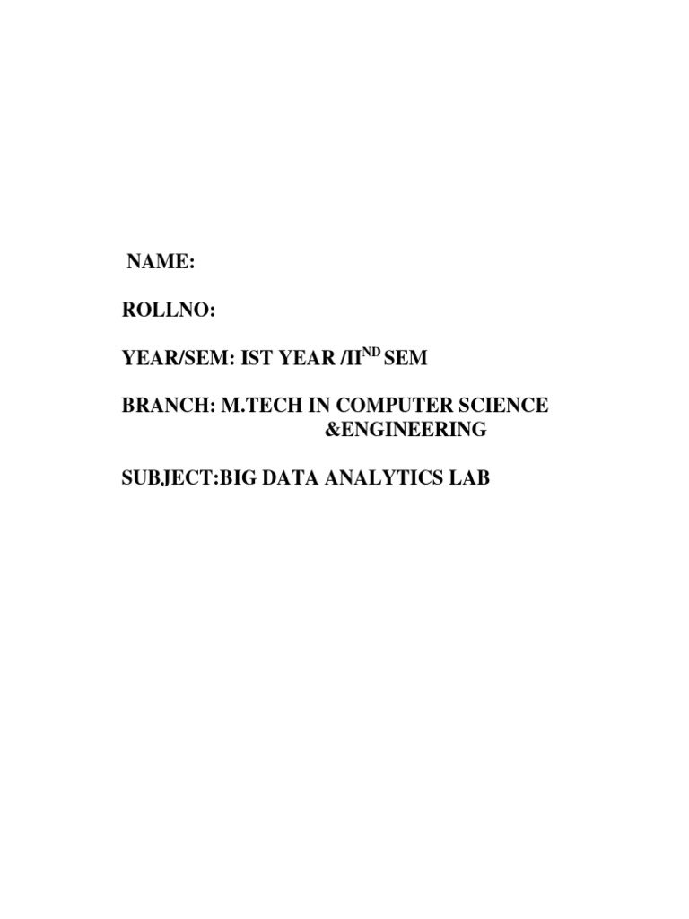 Big Data Lab Material | PDF | Apache Hadoop | Map Reduce