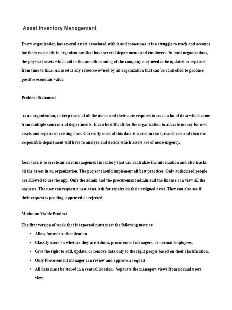 Capstoneproject1 (Asset Inventory Management) | PDF | Procurement ...