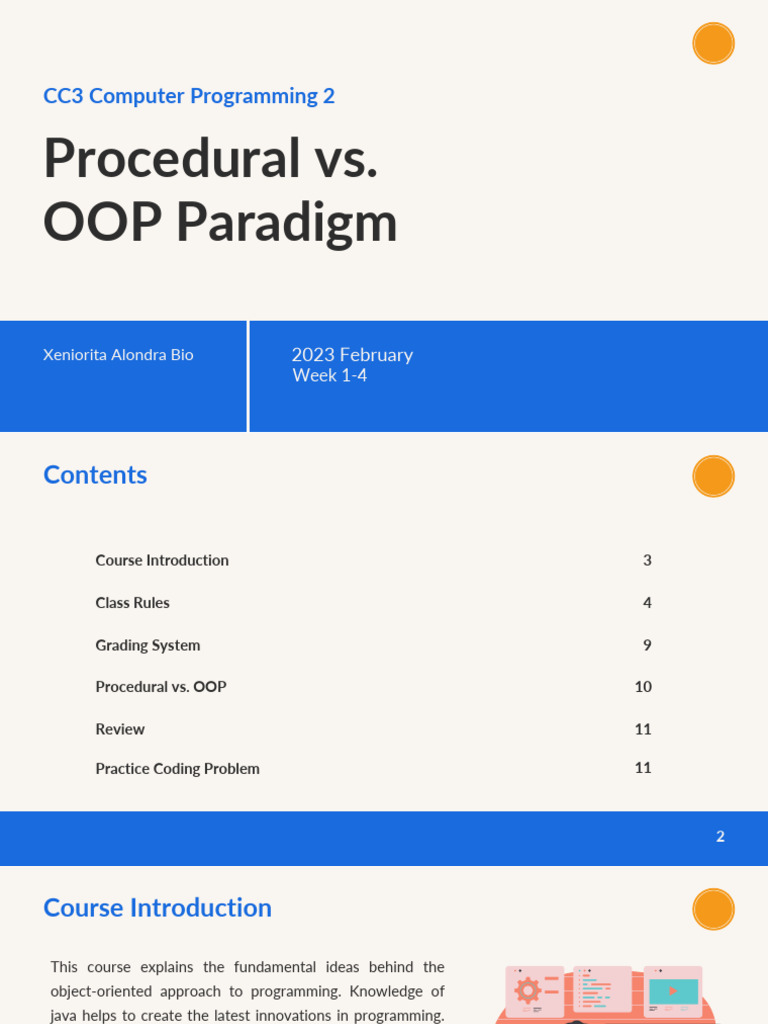 Procedural vs OOP Programming Guide | PDF | Object Oriented Programming | Control Flow