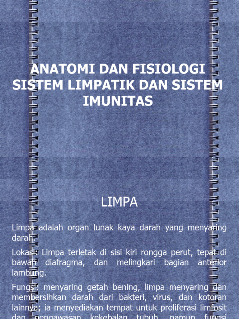 Anatomi Dan Fisiologi Sistem Limfa Dan Sistem Imun | PDF