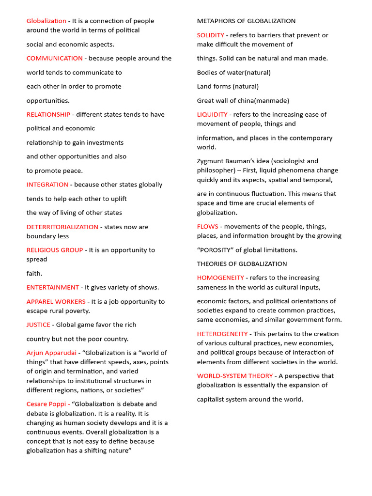 Contemporary Reviewer Gned 07 | PDF | Globalization | Poverty