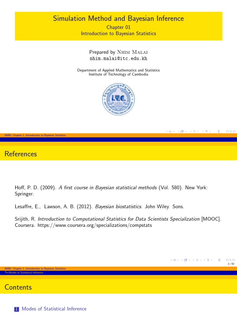 SMBI Ch1 - Introduction To Bayesian Statistics | PDF | Statistical Inference | Bayesian Inference