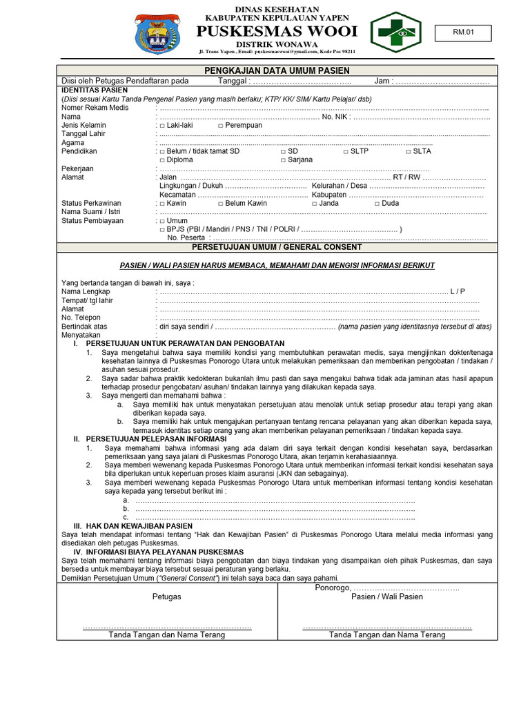 3.81.1. Bukti Form Rekam Medis | PDF