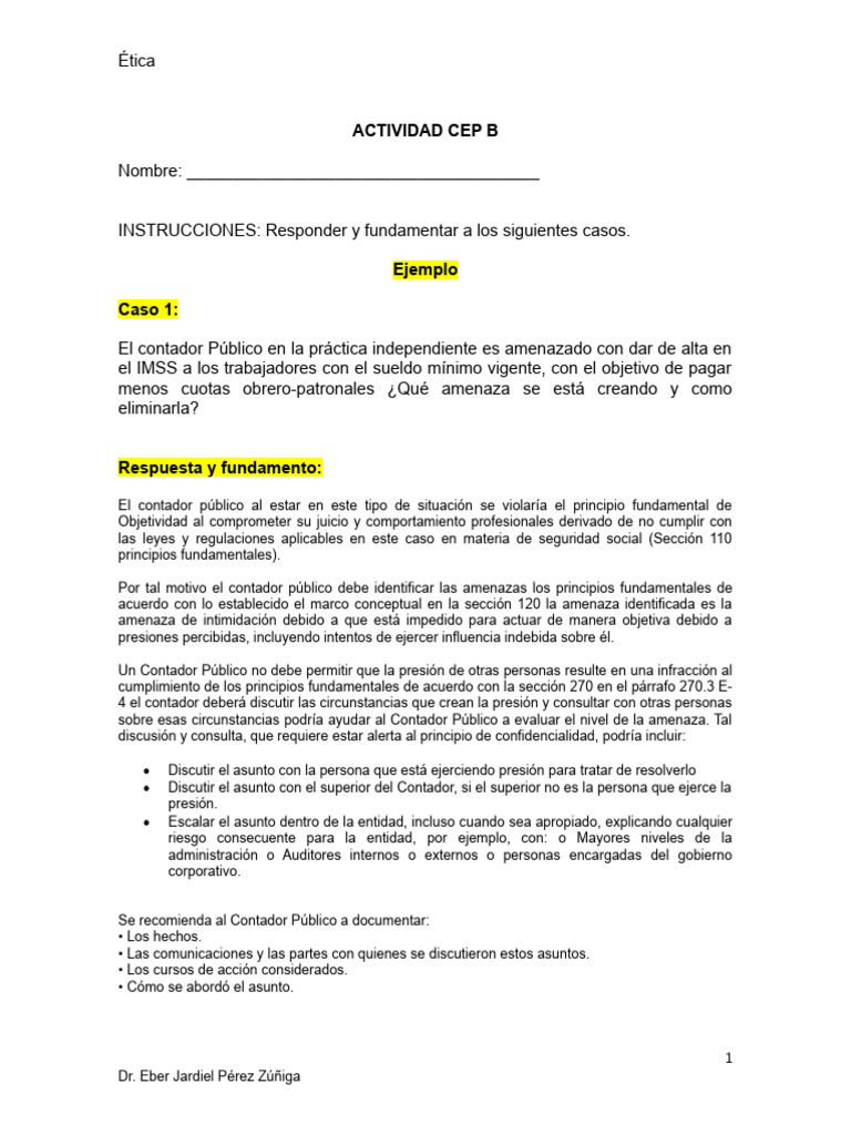Actividad Cep B | PDF | Auditoría | Contador