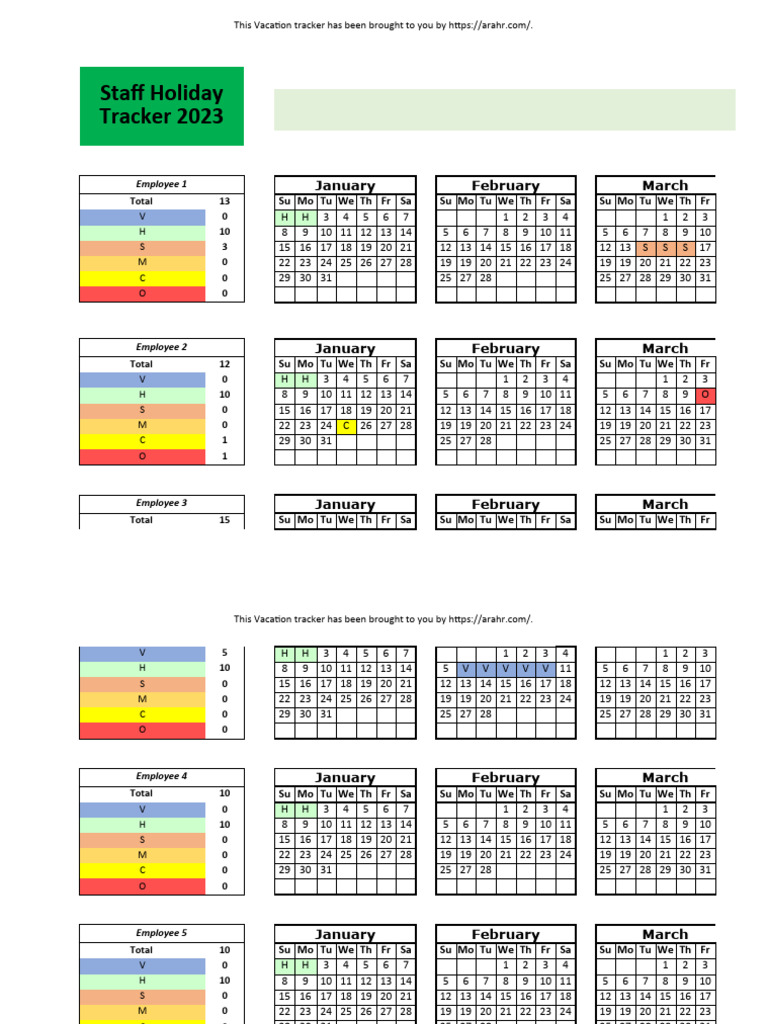 Staff Holiday Spreadsheet Template 2023 | PDF | Liturgical Calendar | Christian Festivals And ...