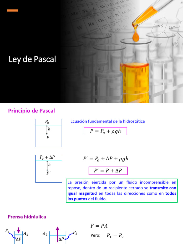 Hidrostática y Principio de Pascal | PDF | Presión | Física Aplicada e Interdisciplinaria