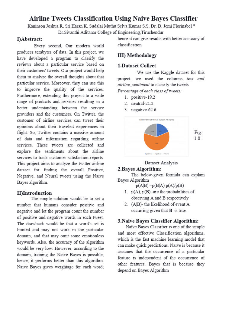 Airline Tweets Classification Using Naive Bayes Classifier | PDF ... Airline Tweets Classification Using Naive Bayes Classifier | PDF ...