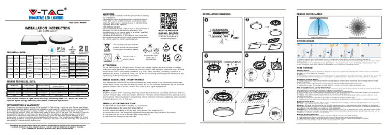 VT-8618, VT-8624, VT-8630 2022 - With Sensor EU MARKET | PDF | Power ...