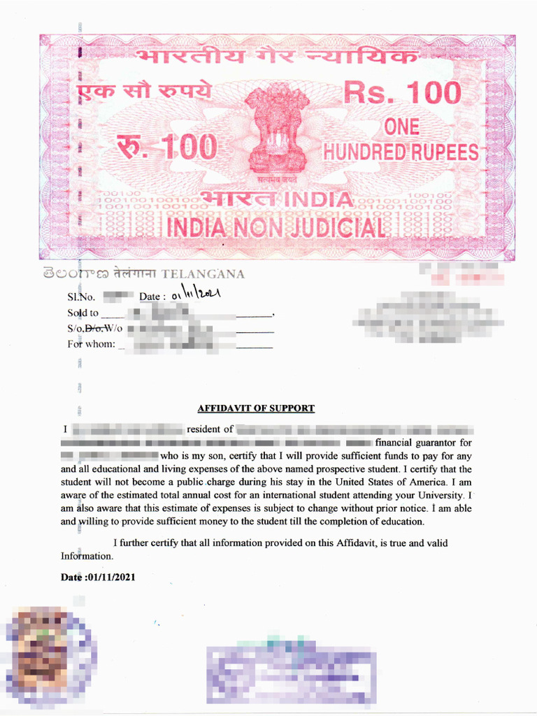 Sample Sponsor Affidavit | PDF